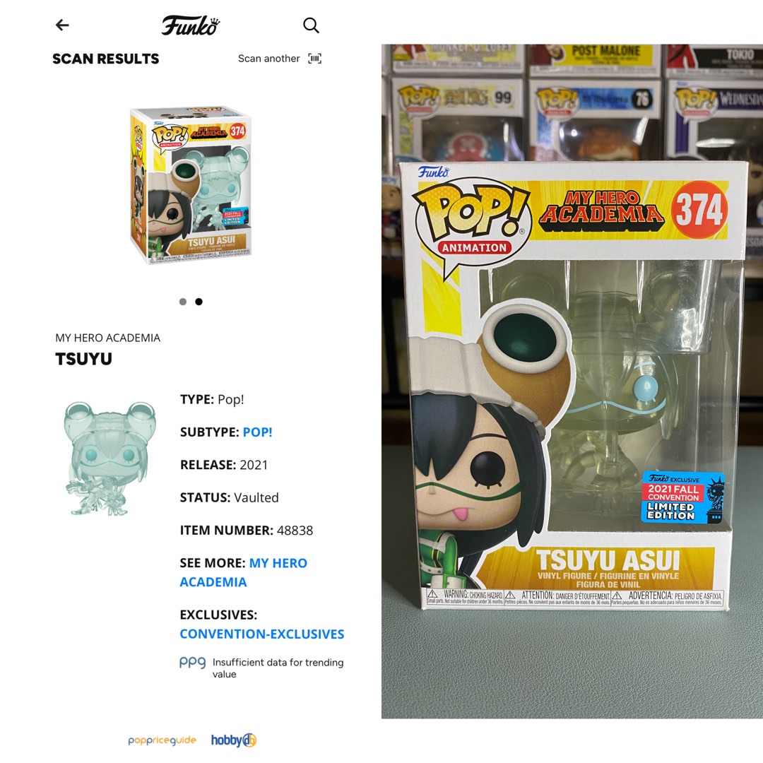 Tsuyu Asui 374 Funko Pop Translucent 2021 Fall Convention Exclusive ...
