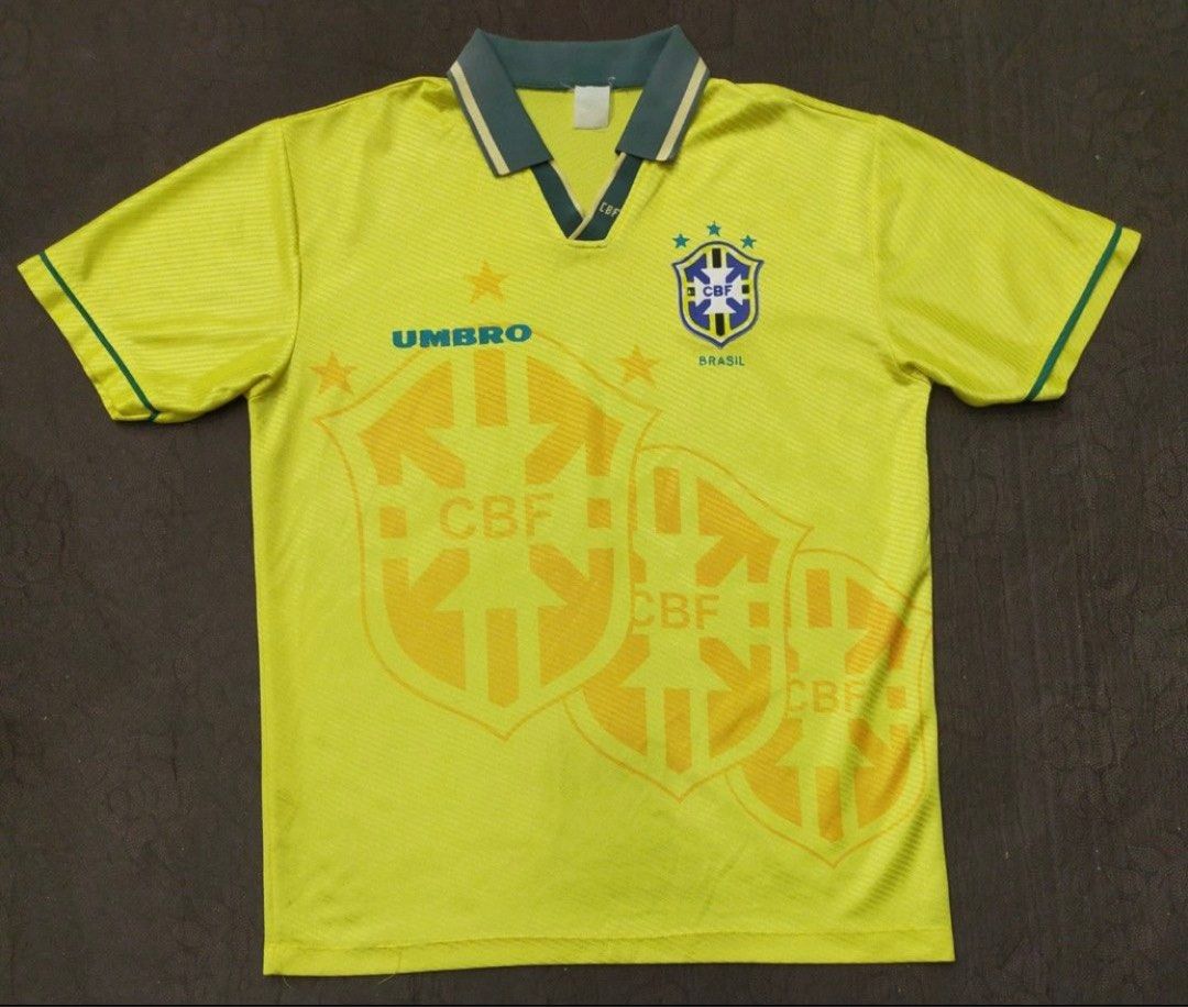 UMBRO Brasil Home 3 Star World Cup Winner 1994 soccer/football jersey ...