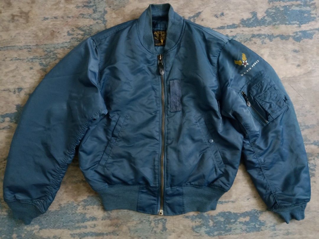U.S. AIR FORCE VINTAGE MA-1 MILITARY ARMY USN NAVY BOMBER FLIGHT JACKET FLYING INTERMEDIATE TYPE ...