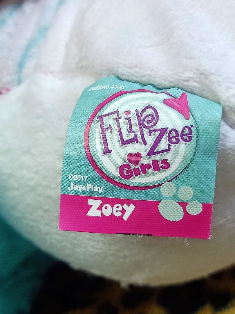 VERY PRETTY LARGE SIZE FLIP ZEE GIRLS ZOEY / SNUGGLY BEAR 2-IN-1 PLUSH ...