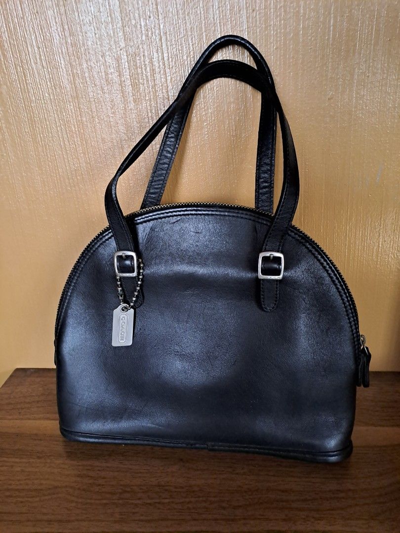 Vintage Coach 9050 Mini Dome Satchel Black Leather Handbag, Women's ...