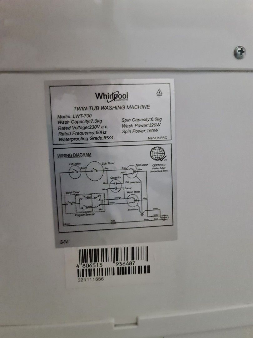 Whirlpool Twin-Tub Washing Machine, TV & Home Appliances, Washing ...