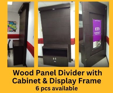 Wood Panel Divider with cabinet, Furniture & Home Living, Office ...