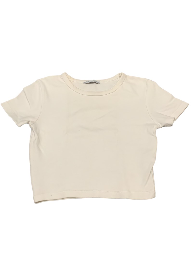 zara white basic top, Women's Fashion, Tops, Blouses on Carousell