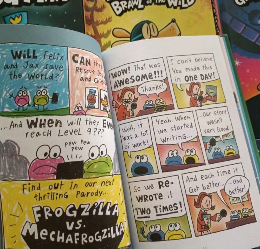 15 books dog man cat kid comic club dav pilkey Age 6+, 興趣及遊戲, 書本 & 文具 ...