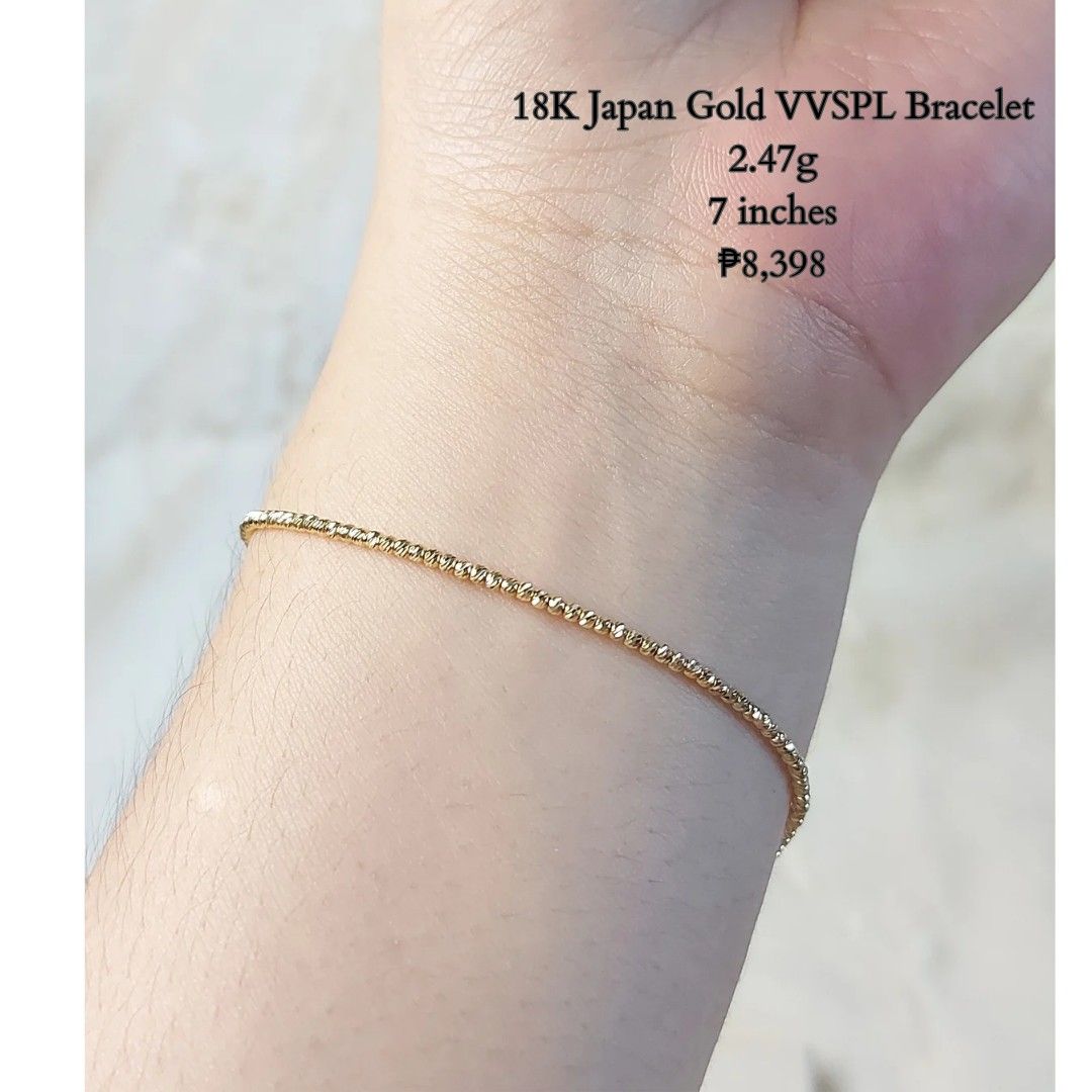 18k Japan Gold VVSPL Diacut Ball Bracelet, Women's Fashion, Jewelry ...