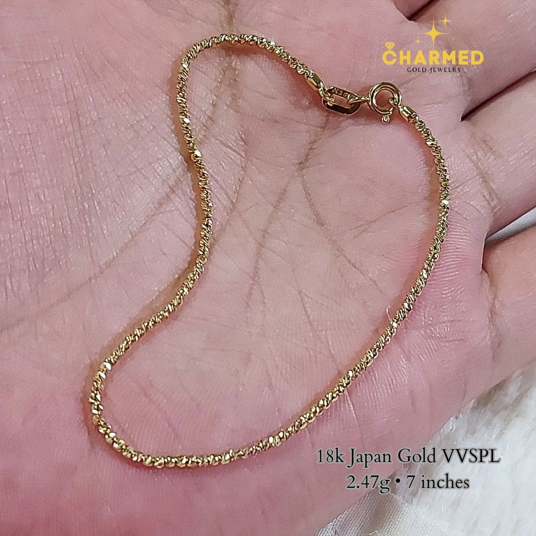 18k Japan Gold VVSPL Diacut Ball Bracelet, Women's Fashion, Jewelry ...