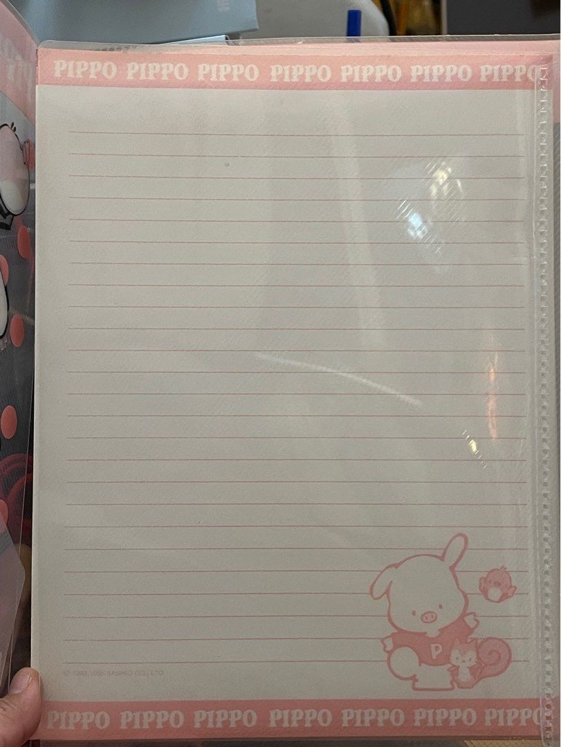 絕版1995年Sanrio Pippo Pippo Pippo A4膠（連note pad單行紙）, 興趣及遊戲, 手作＆自家設計, 文具 - Carousell