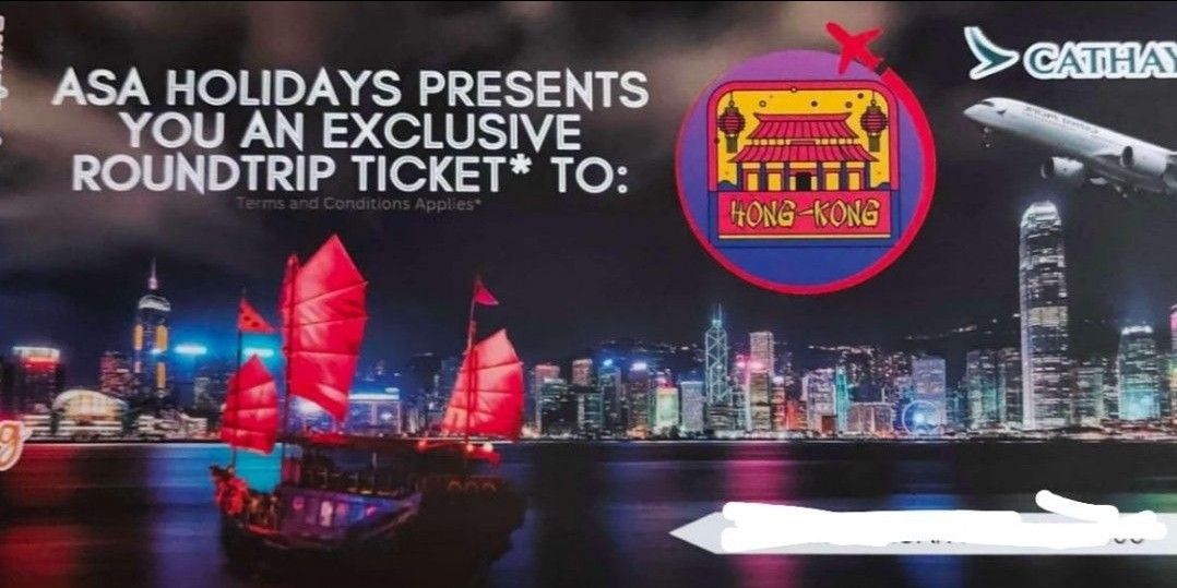 1 x Hong Kong return flight ticket Cathay, Tickets & Vouchers, Flights ...