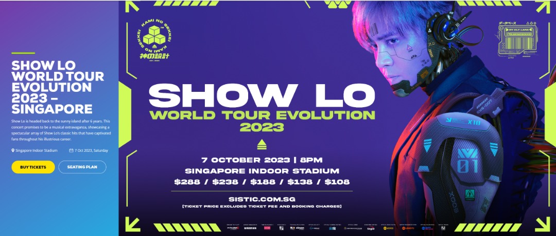 2 x [CAT3] Show Lo World Tour Evolution 2023 - Singapore, Tickets ...