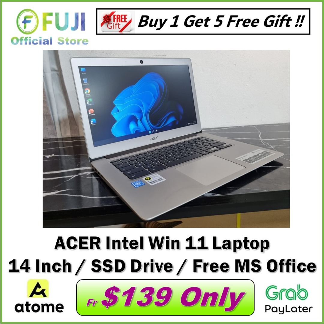 Acer Intel Win 11 Laptop - Free Ms Office - 14 Inch Large Screen - 100% ...