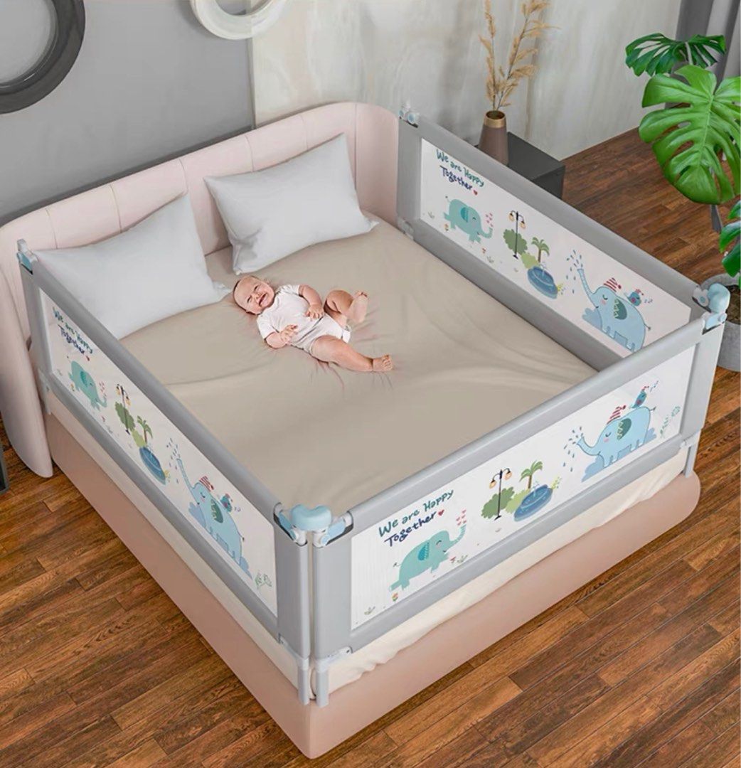 Adjustable Bed Guard Fabric Babies Nursery, Babies & Kids, Baby Nursery ...