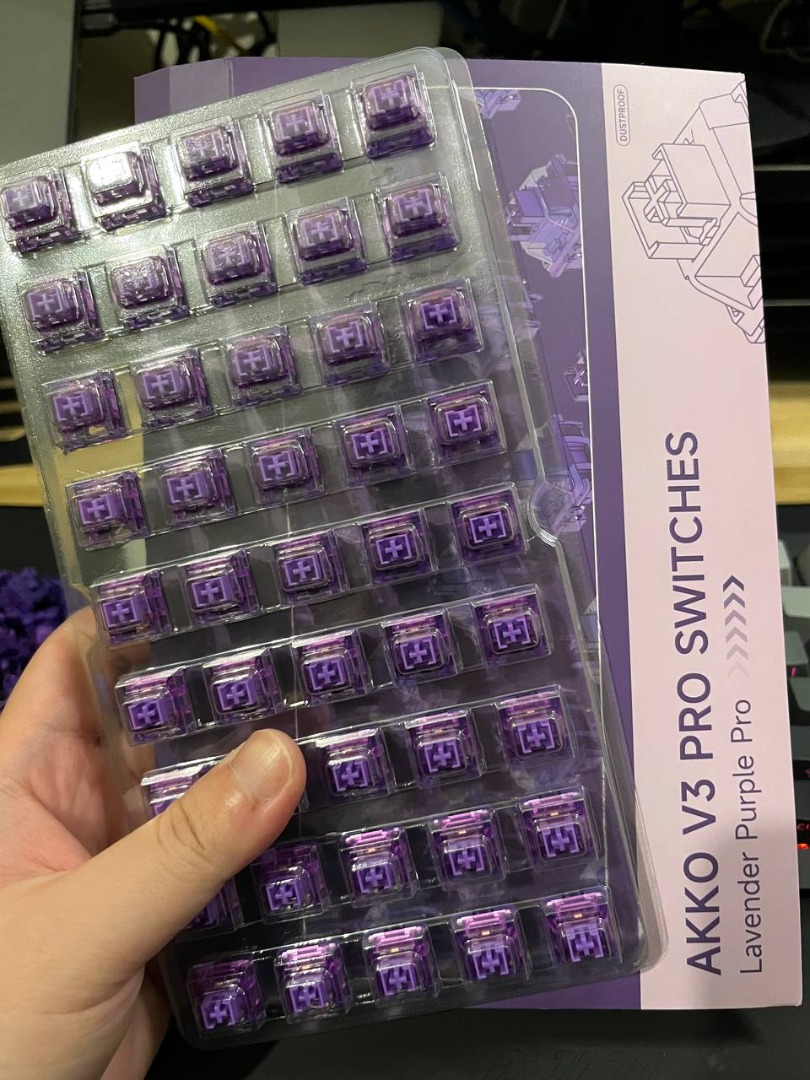 Akko V3 Lavender Purple Pro Pre-lubed Tactile Switch 1 Set 45 Pcs For ...