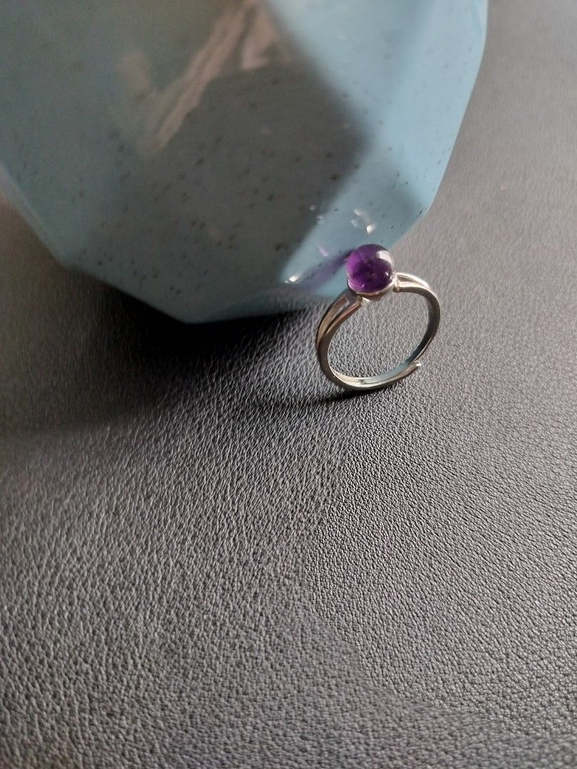 Amethyst Chakra Balancing Ring, Women's Fashion, Jewelry & Organisers ...
