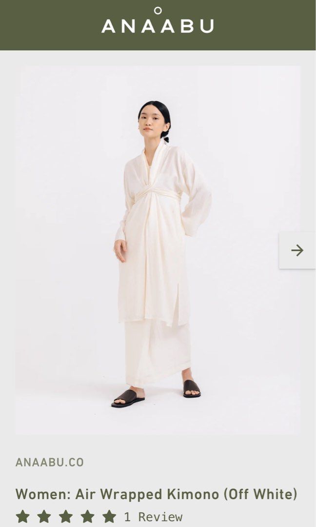 ANAABU air wrapped kimono kurung set, Women's Fashion, Muslimah Fashion ...