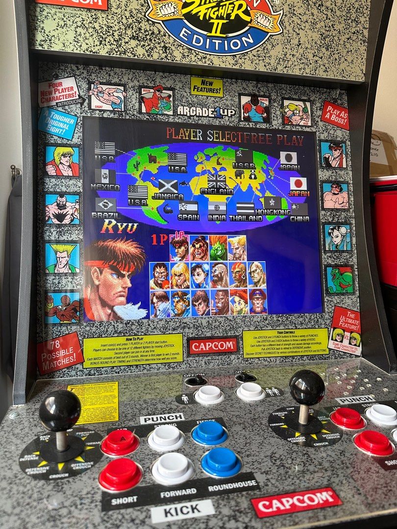 Arcade 1Up Street Fighter II 2 Champion Edition Arcade Cabinet Machine Capcom, Video Gaming ...