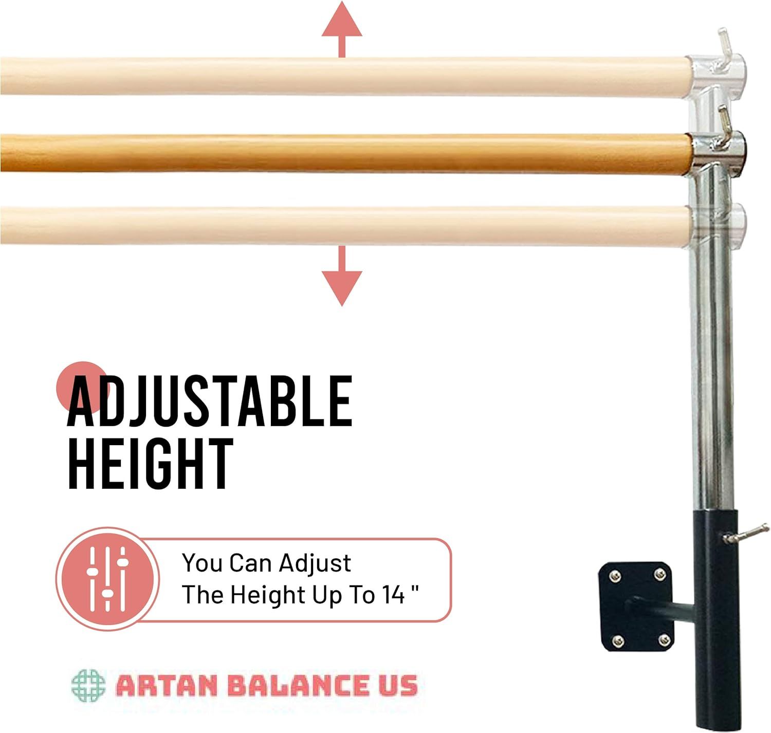 Artan Balance Ballet Barre Portable for Home or Studio, Height ...