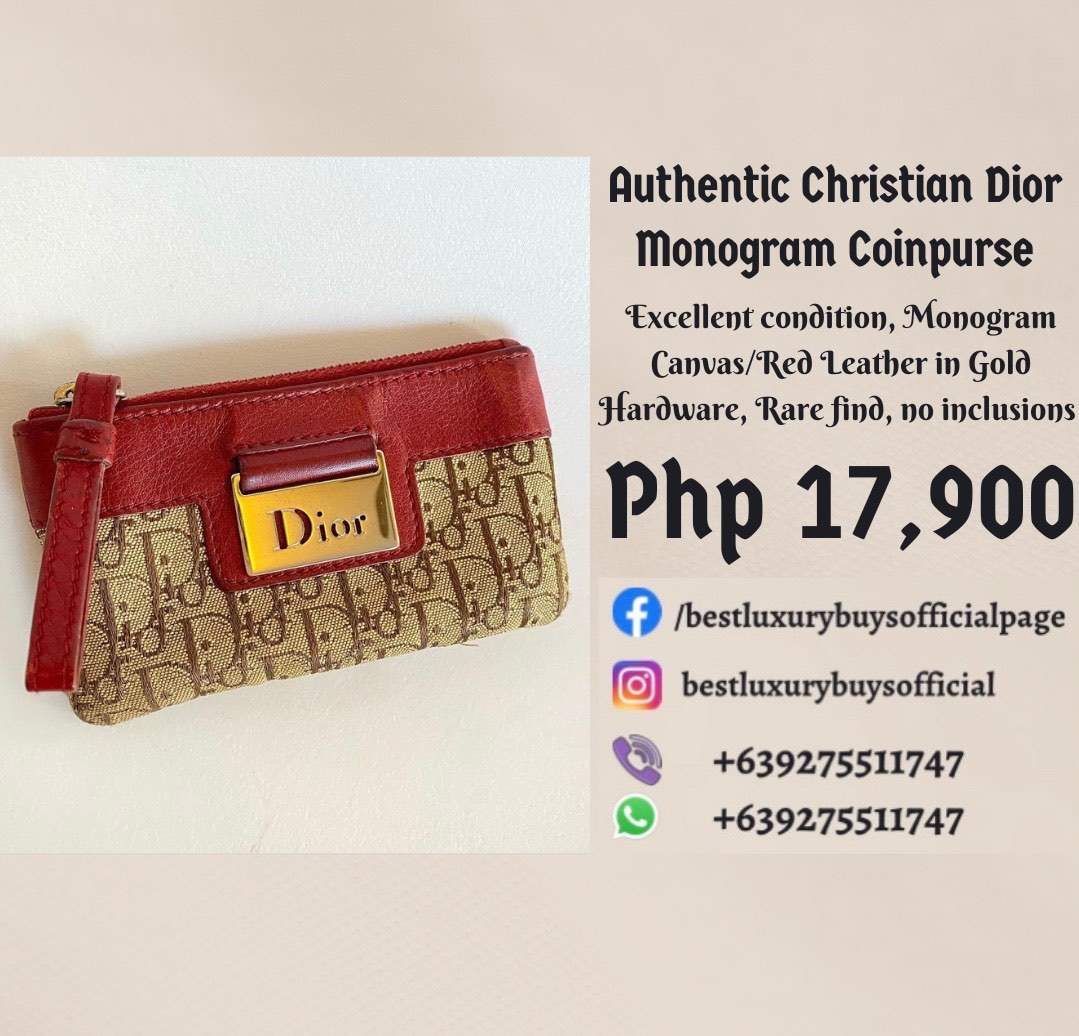 Authentic Christian Dior Monogram Coin Purse Small Pouch, Luxury, Bags ...