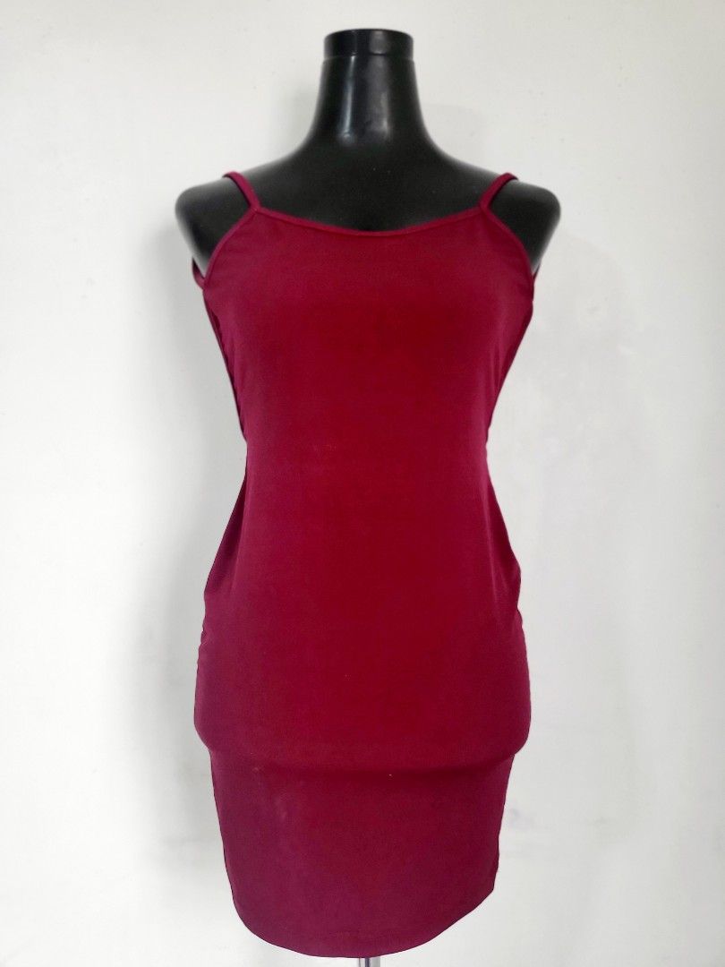 Backless maroon Sexy party dress, Women's Fashion, Dresses & Sets ...