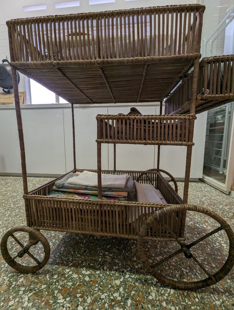Beautiful Rattan Bar Trolley, Furniture & Home Living, Furniture, Other ...