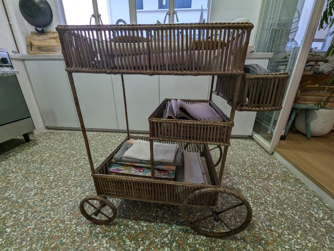 Beautiful Rattan Bar Trolley, Furniture & Home Living, Furniture, Other ...