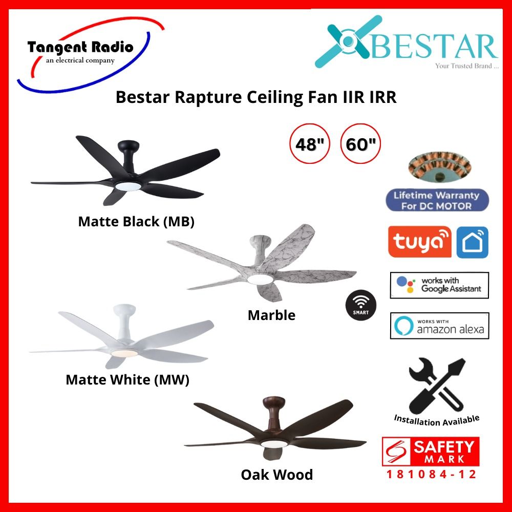 Bestar Rapture Ceiling Fan IIR IRR, Furniture & Home Living, Lighting ...