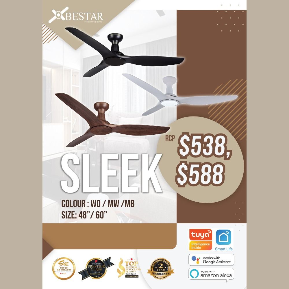 Bestar Sleek Ceiling Fan ESS, Furniture & Home Living, Lighting & Fans ...