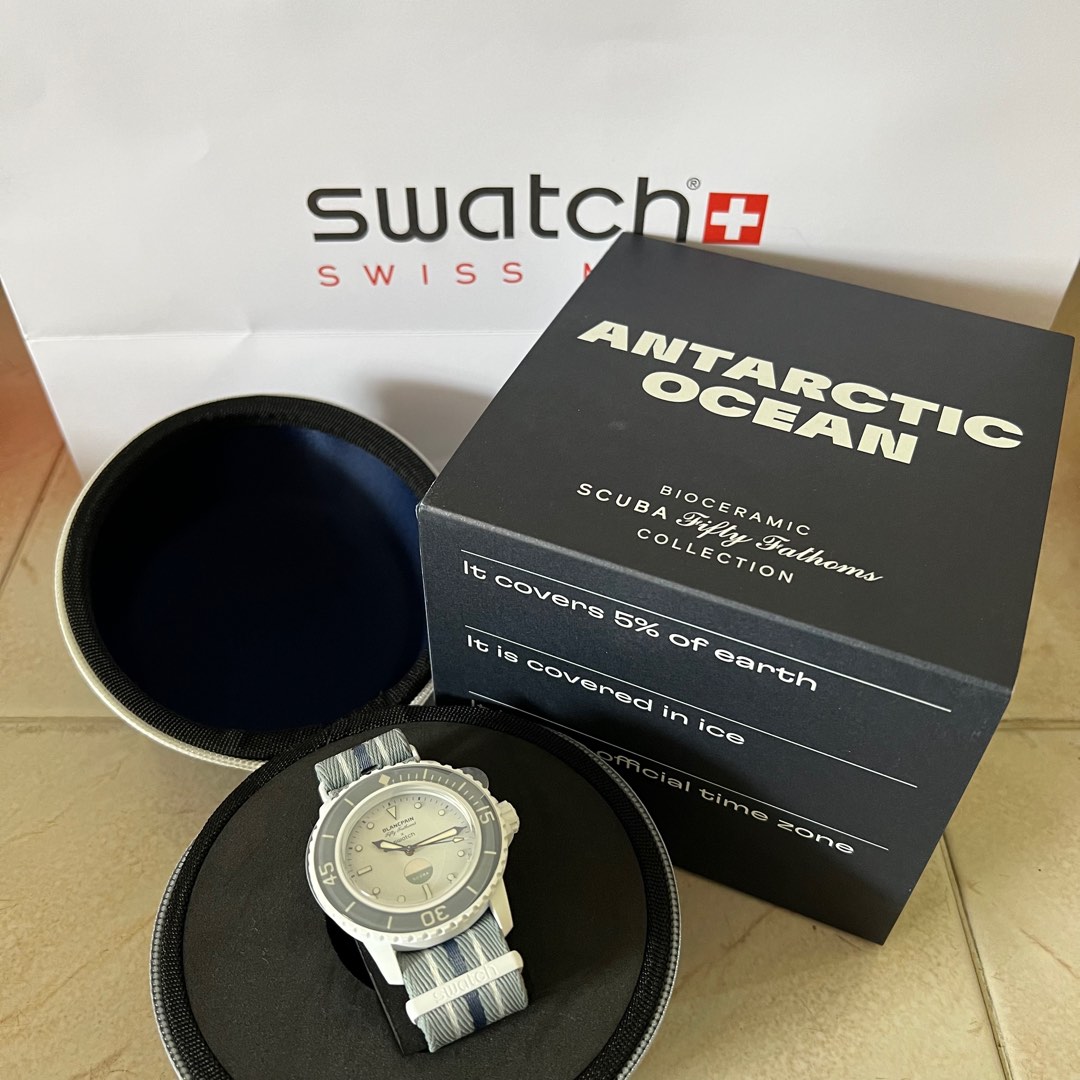 Blancpain x Swatch Antarctic Ocean Greyish White, Luxury, Watches on ...