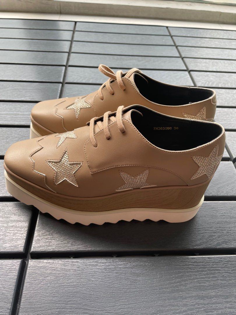 BNiB glitter stars platform sneakers genuine calf leather, Women's ...