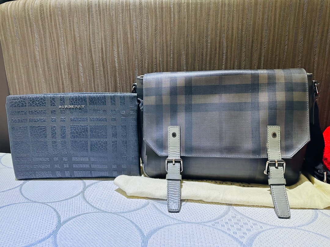Burberry Messenger Bag and Clutch Bag 100% authentic, Men's Fashion ...