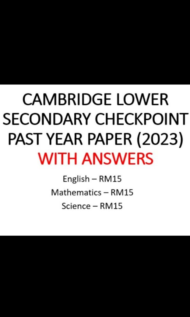 Cambridge lower secondary checkpoint paper, Hobbies & Toys, Books ...