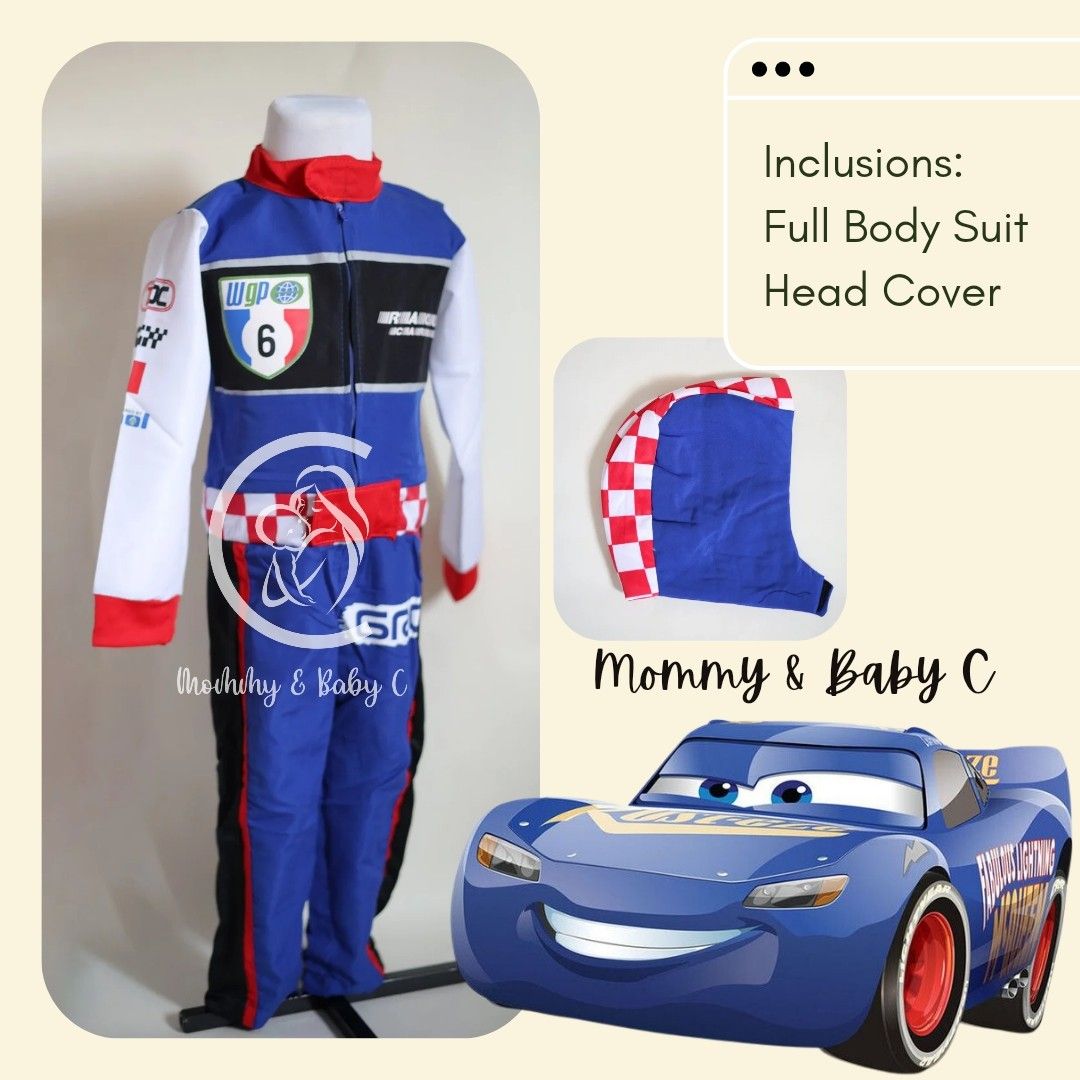 CARS Raoul Blue Car Racing Costume, Babies & Kids, Babies & Kids ...