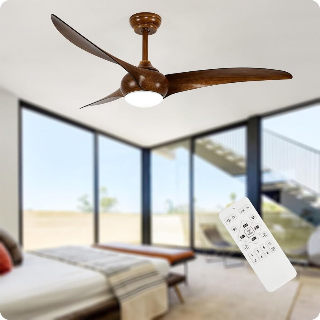 Ceiling Fans with Lights and Remote,Wave Light Outdoor Ceiling Fan with ...
