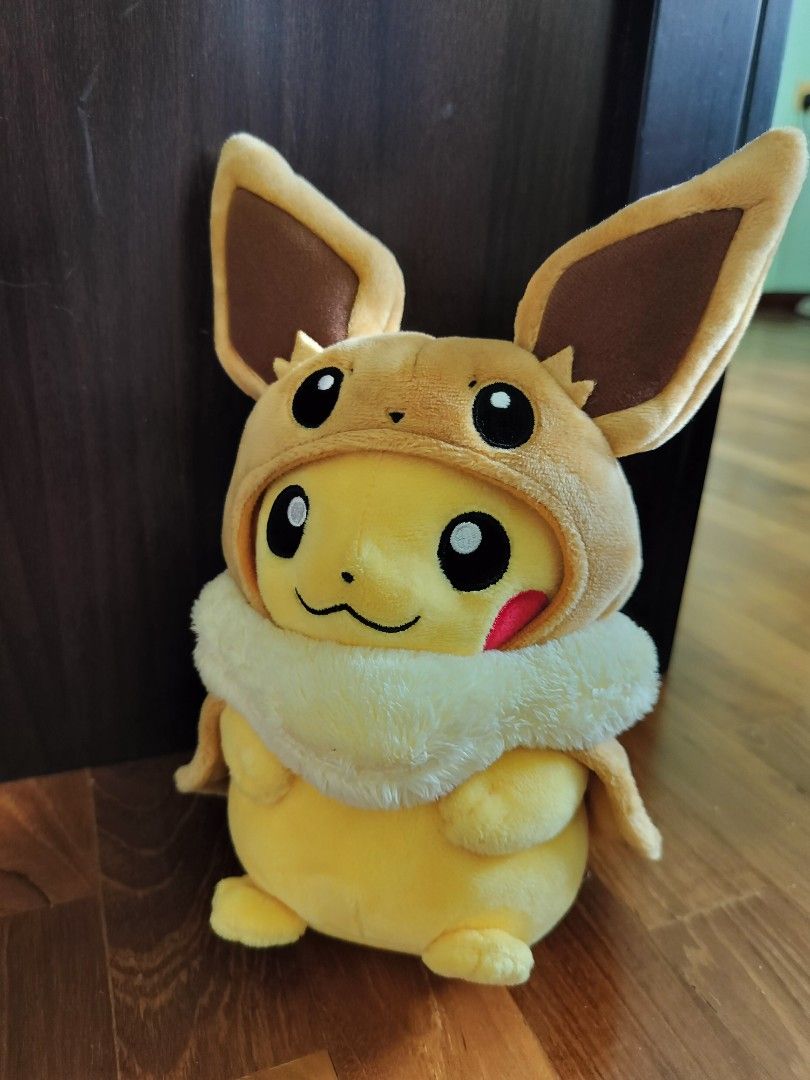 (CHEAP!!!) PIKACHU X PONCHO CAPE EEVEE SOFT TOY PLUSH PLUSHIE 9 INCH ...