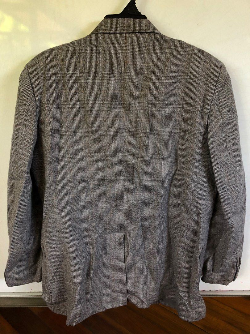 classic gray black glen check suit jacket | unisex | oversized ...