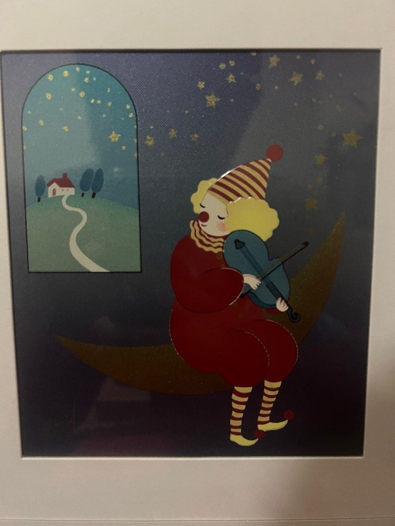 Moon Clown in a Night Sky, Hobbies & Toys, Stationary & Craft, Art ...