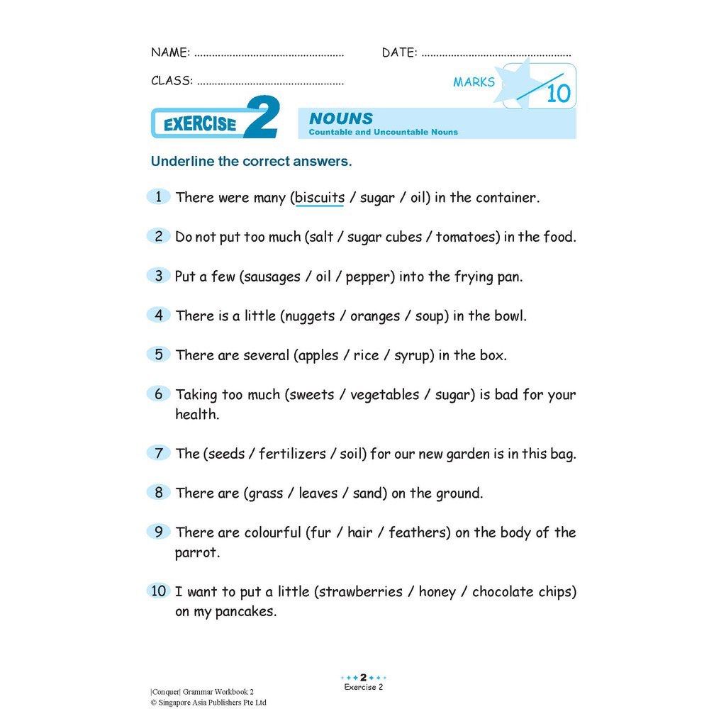 Conquer English Grammar For Primary Levels Workbook 1 - 6 | Skill-based ...
