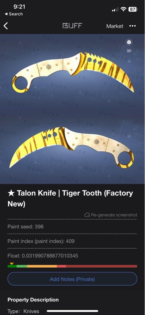 Csgo talon tiger tooth cs2, Video Gaming, Gaming Accessories, In-Game ...
