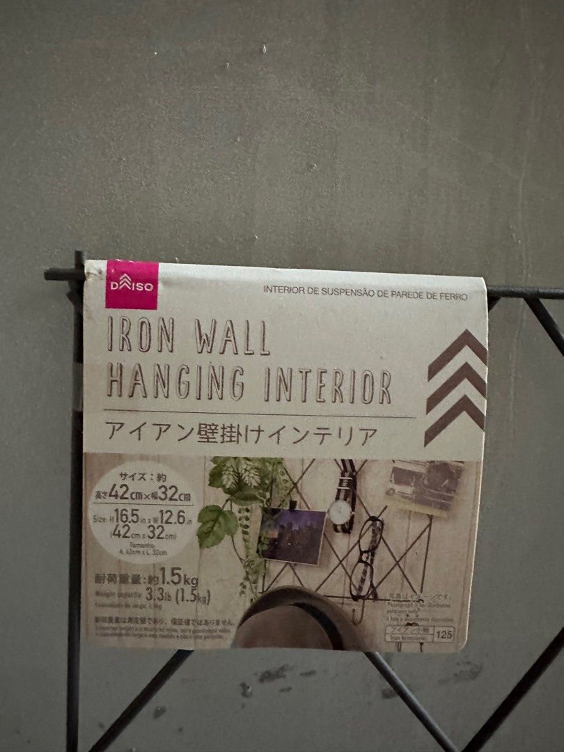 DAISO IRON WALL HANGER WITH HOOKS, Furniture & Home Living, Home Decor ...