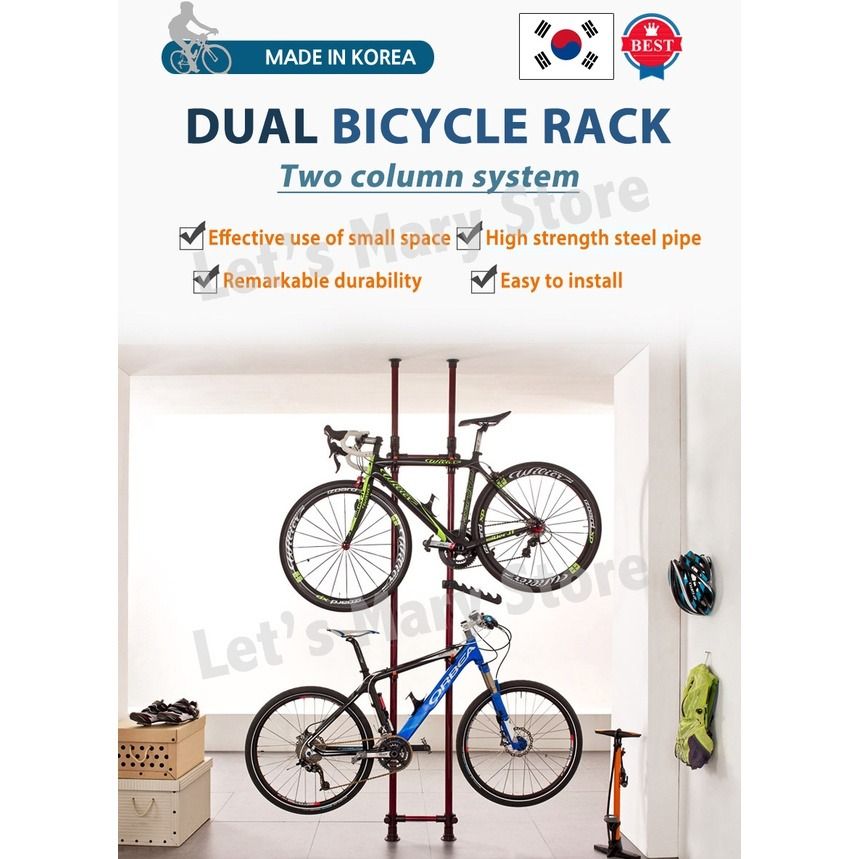 Dual Bicycle Rack Premium Bicycle Standing Rack, Sports Equipment ...