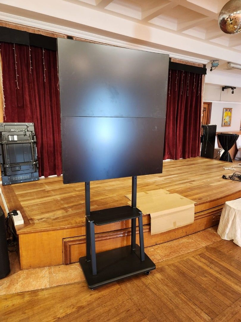 Dual TV monitor stand mobile cart, TV & Home Appliances, TV ...