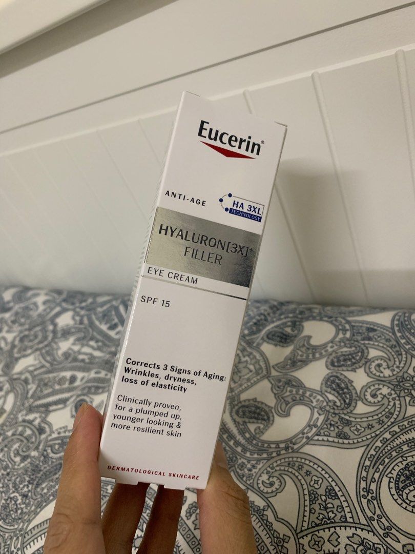 Eucerin Hyaluron Filler Eye Cream SPF15 15ml, Beauty & Personal Care, Face, Face Care on Carousell