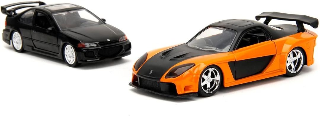 Fast & Furious Legacy series - Han’s Mazda RX-7 &1993 Honda Civic EJ1 1:32 Diecast Collection ...