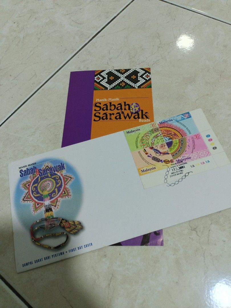First day cover stamps sampul surat hari pertama manik sabah sarawak ...