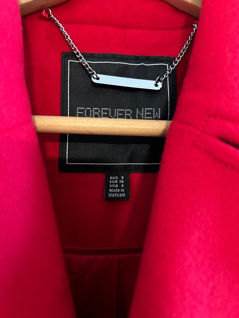Forever New Red Coat, Women's Fashion, Coats, Jackets and Outerwear on ...