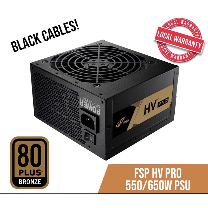 FSP HV PRO 650 550 650w/550w ATX 3.0 80+ Bronze Certified Power Supply ...