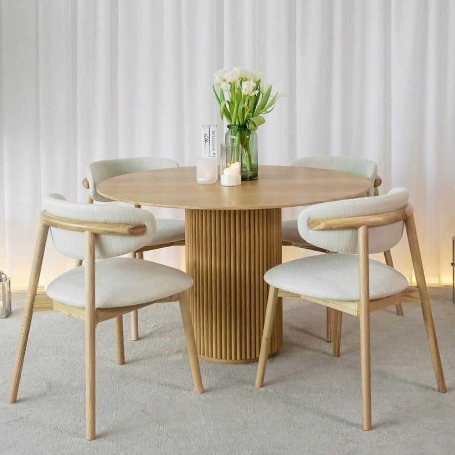Gemma Round Dining Table 1m Diameter, Furniture & Home Living ...