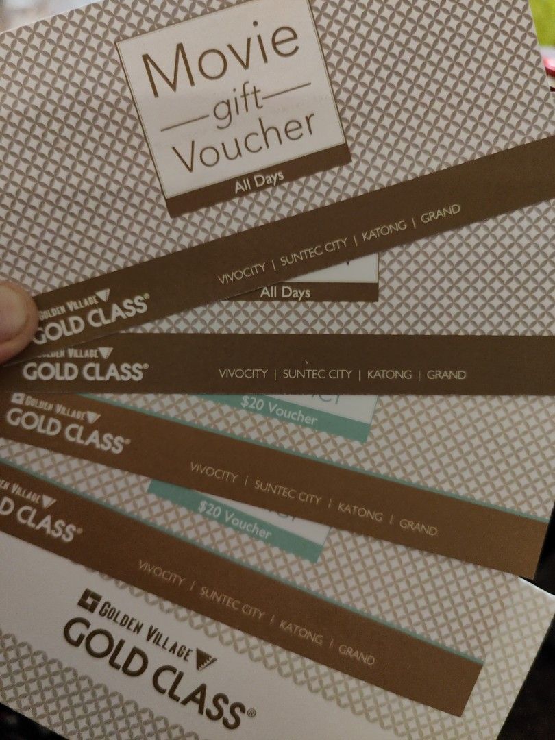 Golden Village Gold Class movie tickets, Tickets & Vouchers, Vouchers ...
