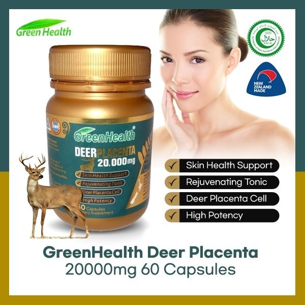 GreenHealth Deer Placenta 20,000mg with 11 Beauty Supplements [Halal ...