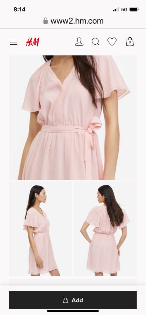 Hnm light beige chiffon dress, Women's Fashion, Dresses & Sets, Dresses ...